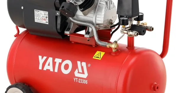 Compresor aer, cu ulei, Yato YT-23306, 2200 W, 50 litri, 8 bar, debit 412 L/min, 2 prize de aer ...